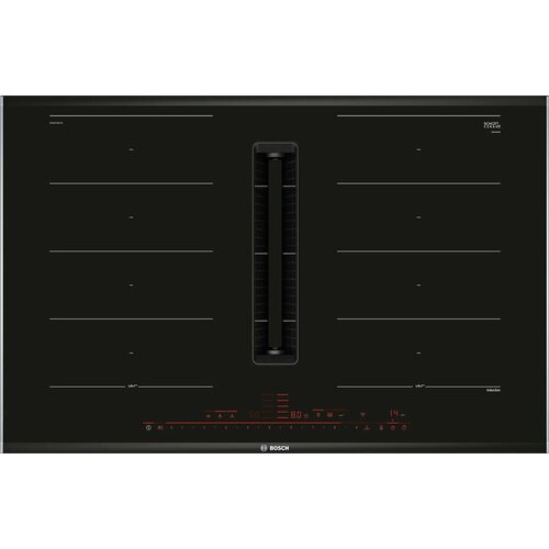 Встраиваемая индукционная панель BOSCH PXX875D57E Serie 8, независимая, 4 конфорки, зона расширения, 17 уровней, чёрная