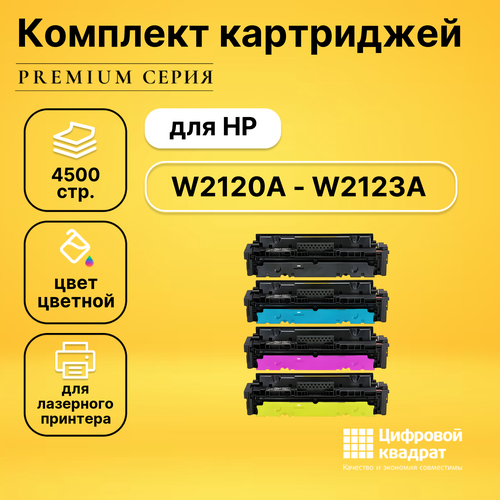 Набор картриджей DS W2120A-W2123A HP 212A с чипом совместимый