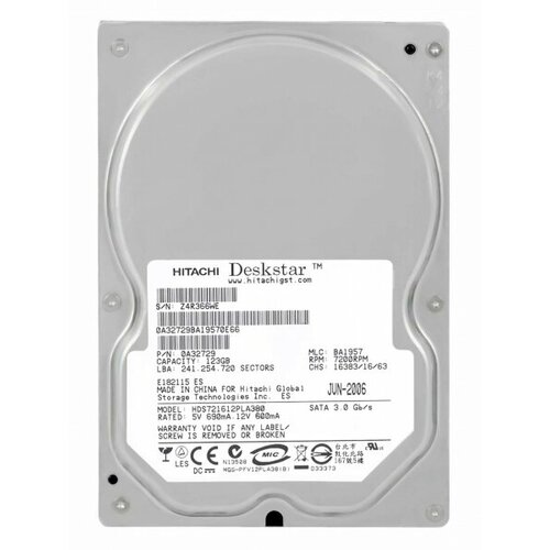 Жесткий диск Hitachi HDS721612PLA380 123Gb SATAII 3,5" HDD