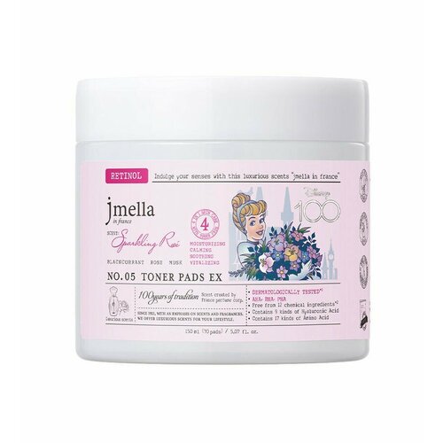 Тонер-пэды с ароматом розы N05 Jmella In France Sparkling Rose Toner Pads 70 штук