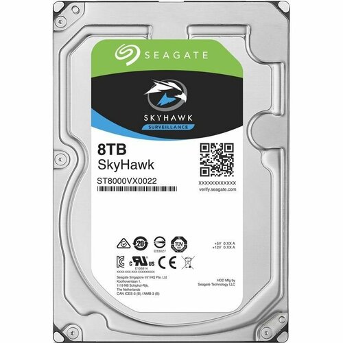 Жесткий диск Seagate SkyHawk 8Tb 7.2К 3.5" SATA III (SATA3 - 6Gb/s) ST8000VX022