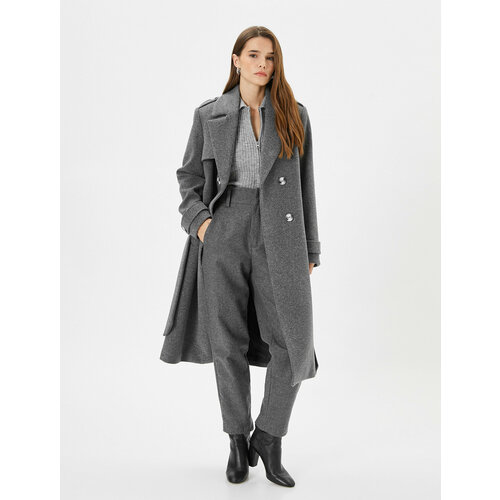 Пальто KOTON, размер 42, черный, серый