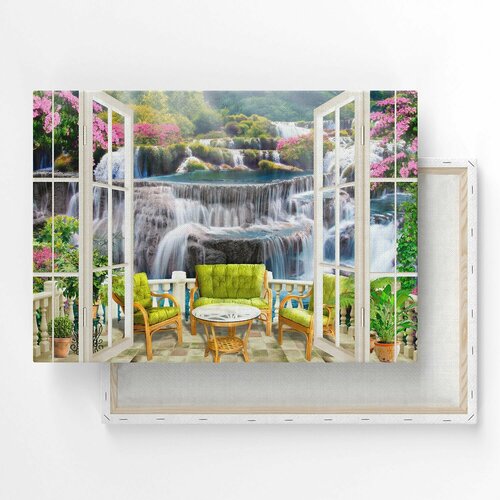 Картина на холсте, репродукция / Водопад / Размер 30 x 40 см