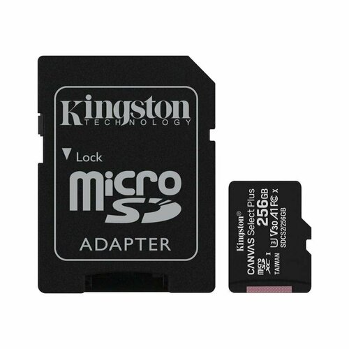 Карта памяти 256 ГБ microSDXC Kingston Canvas Select Plus Class 10 UHS-I SDCS2/256GB, 1185279