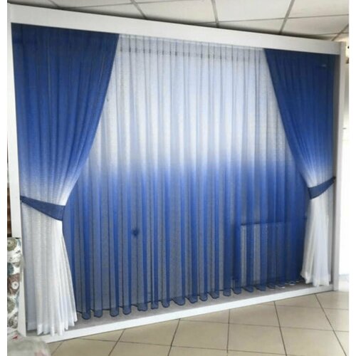 Тюлевые шторы СИЯН-1 (шир. 600 см х выс. 240 см ) Цвет синий