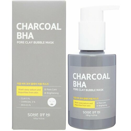 Some By Mi, Кислородная маска от черных точек - Charcoal BHA Pore Clay Bubble Mask