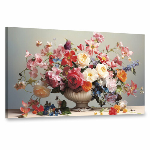 Интерьерная картина 100х60 "Букет весны и красоты"
