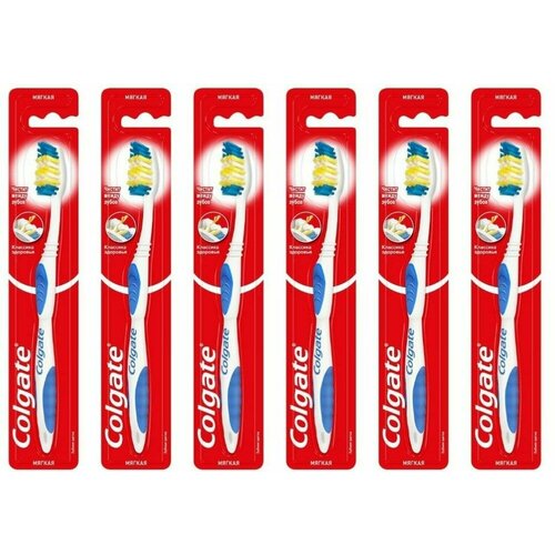 Colgate Зубная щетка Классика Здоровья, мягкая, 6 шт