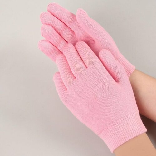 Перчатки гелевые, увлажняющие, one size, в пакете, цвет розовый (комплект из 3 шт)