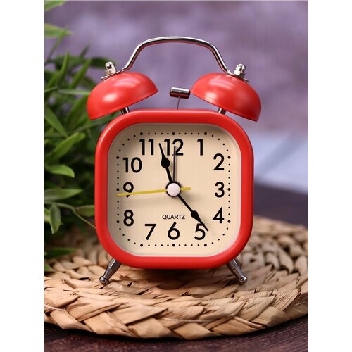 Часы настольные с будильником ClockSync red