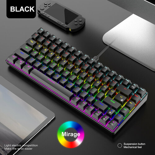 Клавиатура игровая WOLF K84 Black LED (RUS), проводная, 84 кнопок