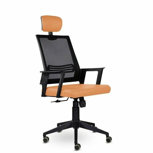 Офисное кресло UTFC М-808 аэро/AERO BLACKPL пластик СР S-0432/NET202/S-0432 Оранжевое