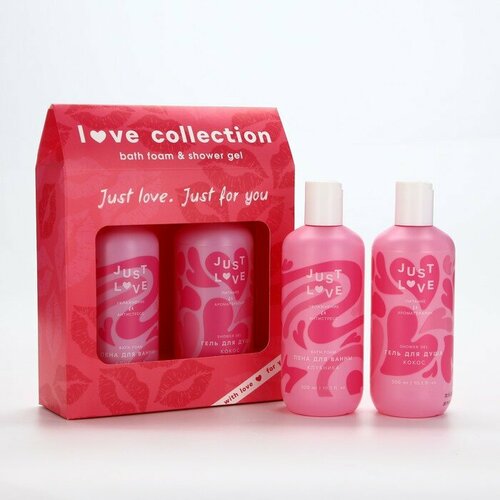 Подарочный набор косметики Love collection, гель для душа 300 мл и пена для ванны 300 мл, чистое счастье (комплект из 3 шт)