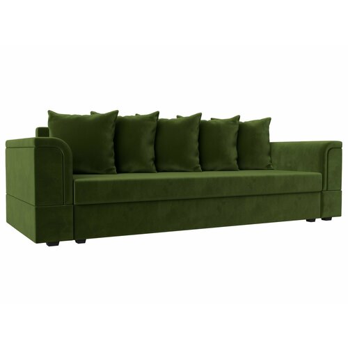 Прямой диван-кровать Лига-005, Микровельвет Зеленый