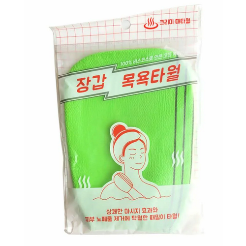 Мочалка варежка для душа Sungbo Cleamy, Viscose Exfoliating Body Towel, 12см х 17см, для очищения тела, 1 шт.