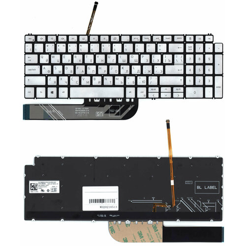Клавиатура для ноутбука DELL 5590 серебристая