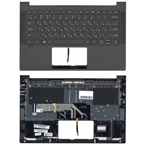 Клавиатура для ноутбука Lenovo 5CB0X55884 черная с черным топкейсом и подсветкой