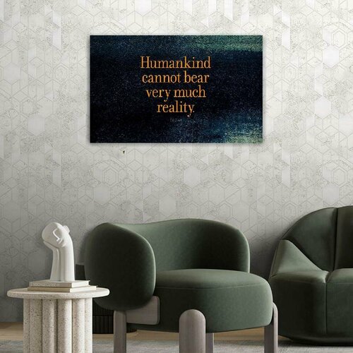 Картина на холсте 60x110 LinxOne "Цитата, человечество, реальность, мнение, высказывание" интерьерная для дома / на стену / на кухню / с подрамником