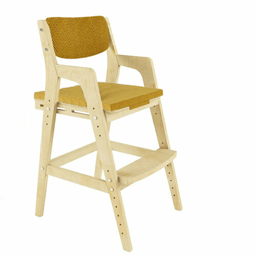 Детский растущий стул Вуди с подушками, цвет Без покрытия/Охра Велюр