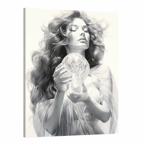 Интерьерная картина 50х70 "Женщина с магическим кристаллом"