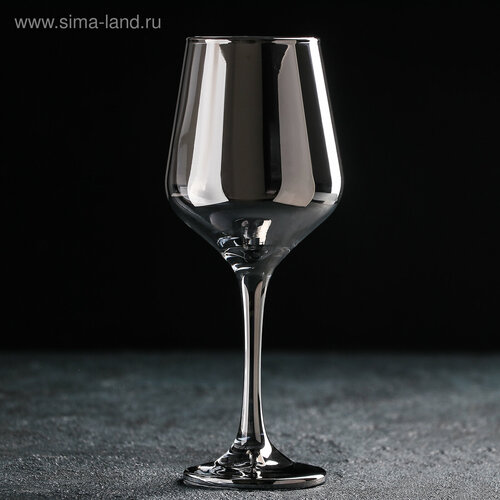 Бокал стеклянный для вина «Кьянти», 400 мл, 8,5×22 см, цвет серый
