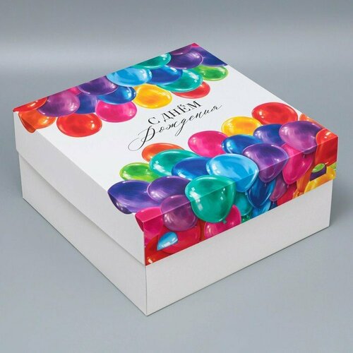 Коробка под торт «С днём рождения», 31 х 31 х 15 см (комплект из 20 шт)