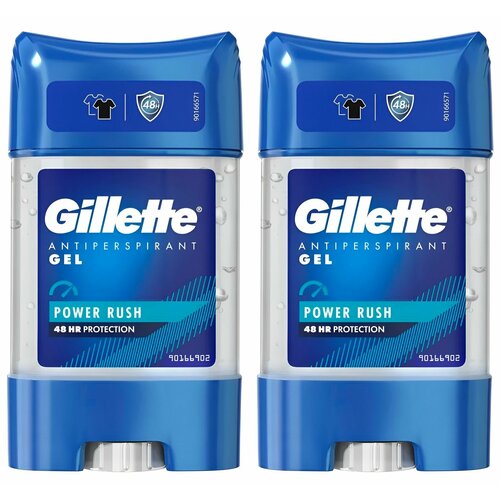 Gillette Гелевый дезодорант-антиперспирант Power Rush, 70 мл, 2 шт