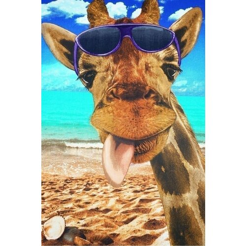 Полотенце вафельное банное пляжное Жираф 80*150 см
