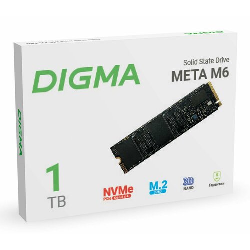 Накопитель SSD Digma PCIe 4.0 x4 1TB DGSM4001TM63T Meta M6 M.2 2280