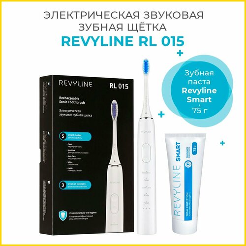 Электрическая зубная щетка Revyline RL 015 белая + Зубная паста Revyline Smart, 75 г.