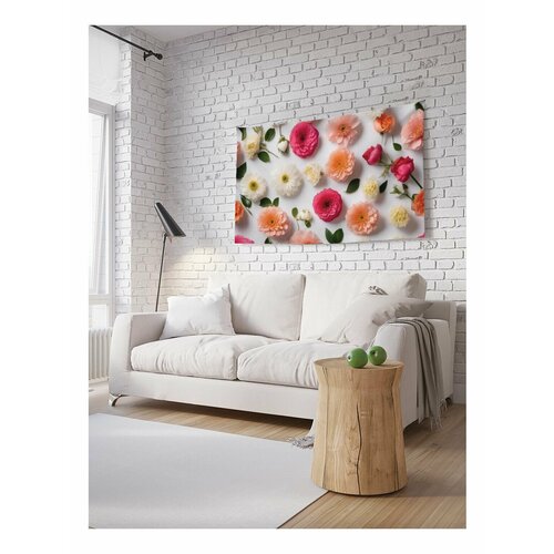Горизонтальное фотопанно на стену JoyArty "Весенние цветы", из ткани, 100х150 см, серия 8 марта