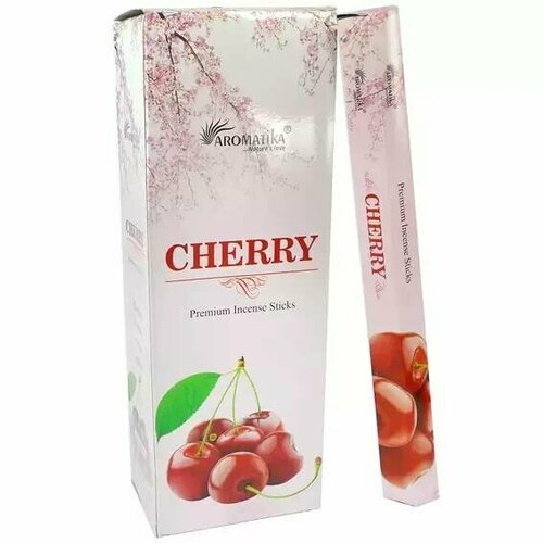 Premium Incense Sticks CHERRY, Aromatika (Премиум ароматические палочки вишня, Ароматика), шестигранник, 20 г.