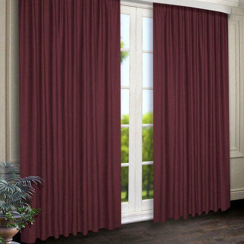 Шторы КаСЛ Классические шторы Eleanor цвет: бордовый (150х250 см - 2 шт)