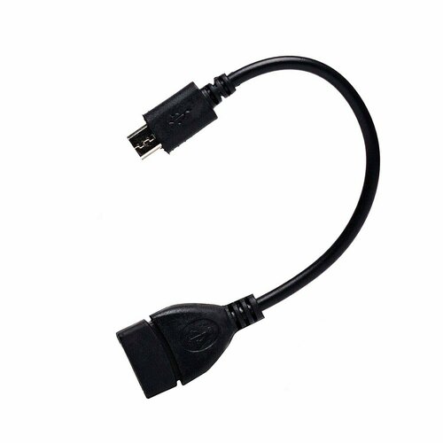 Кабель OTG - micro USB RockBox 10 см, чёрный (black), 1 шт.