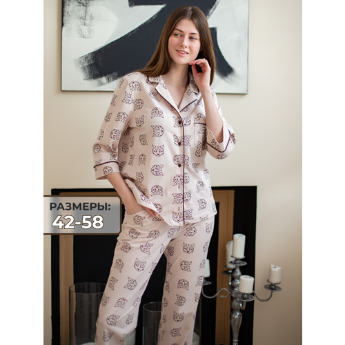 Пижама MillenaSharm, размер 52, коричневый