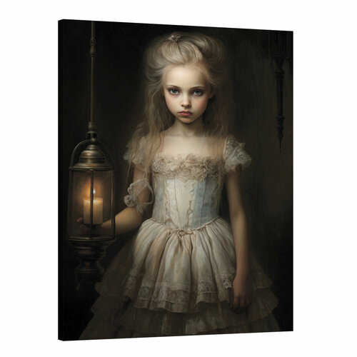 Интерьерная картина 50х70 "Девочка со свечой"