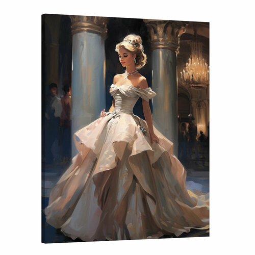 Интерьерная картина 50х70 "Девушка в роскошном платье"
