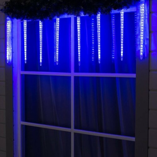 Гирлянда Luazon Lighting "Сосульки рифленые", 2,5х0,42 м, IP65, 288 LED, свечение синее с эффектом стекания, 12 В (KSNL-024)