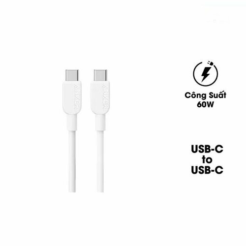 Кабель для зарядки ANKER 310 Usb-C to Usb-C 60W 0.9m - White