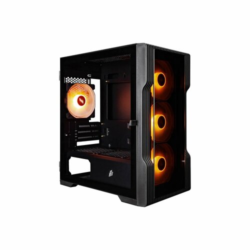 Корпус mATX 1STPLAYER TRILOBITE T3-G ARGB Black (1*USB3.0+2*USB2.0, Audio, TG,4x120mm ARGB, черный[T3-G-BK-4F2AP])