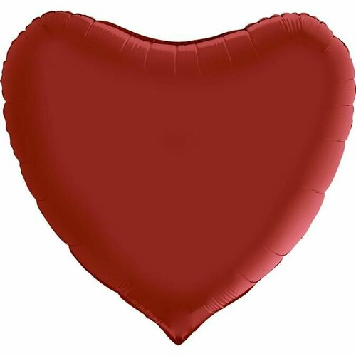 Воздушный шар, Весёлая затея, Большое Сердце Rubin Red сатин Италия