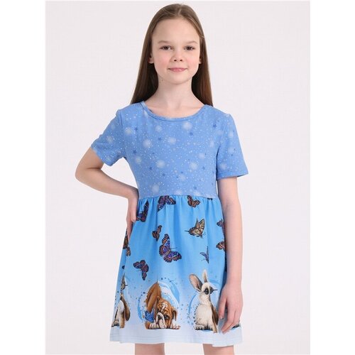 Платье Апрель, размер 64-128, мультиколор, голубой