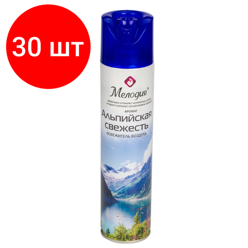 Комплект 30 шт, Освежитель воздуха аэрозольный, 300 мл, мелодия "альпийская свежесть", 605343