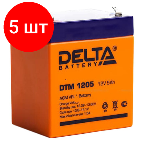 Комплект 5 штук, Батарея для ИБП Delta DTM 1205 (12V/5Ah)_D_K