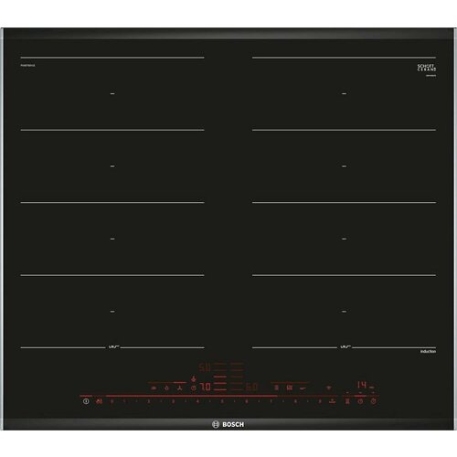 Встраиваемая индукционная панель Bosch PXX675DV1E Serie 8, независимая, 4 конфорки, 17 уровней, черная