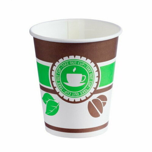 Стакан бумажный "Чай, кофе" Для горячих напитков, 185 мл, диаметр 73 мм, 60 шт.