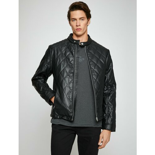 Кожаная куртка KOTON, размер XL, черный