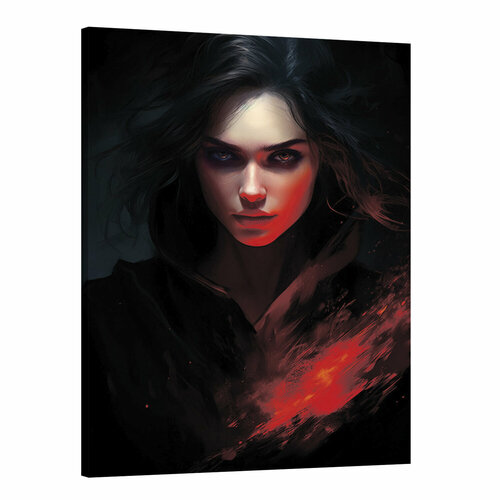 Интерьерная картина 50х70 "Женщина с красными глазами"