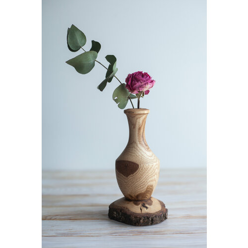 Деревянная вазочка для мини-букетов из сухоцветов из коллекции "Классика"