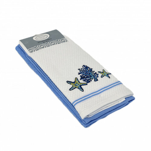 KARVEN Кухонное полотенце Море цвет: синий, белый (40х60 см - 2 шт)